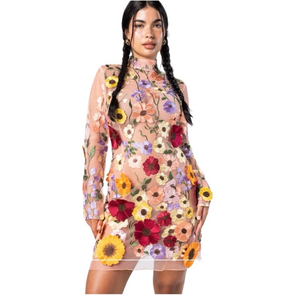 Finesse Flora Flower Mini Dress